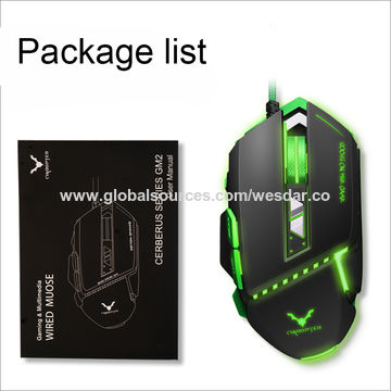 China WESDAR Gaming Mosue With Colorful LED Wired 1000/ 1600/ 2400 ...