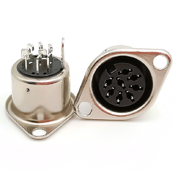 China Nickel Plated Panel Mount Din 8Pin Scoket Connector on Global ...