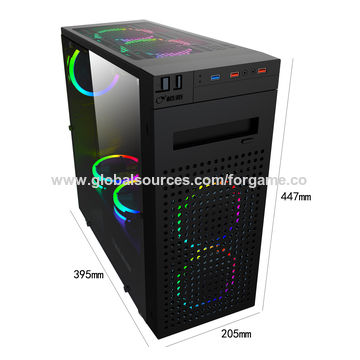 China High quality gaming computer case desktop case with RGB LED fans ...