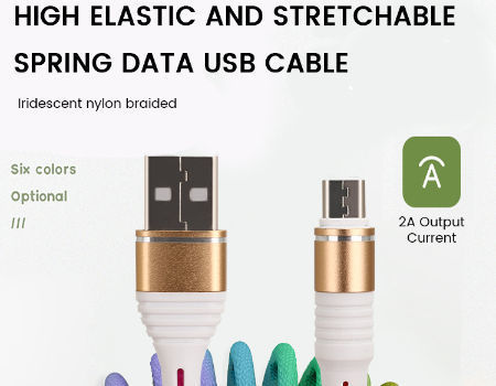 China HIGH ELASTIC AND STRETCHABLE SPRING DATA USB CABLE on Global ...