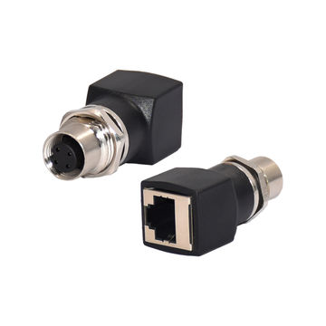 China Waterproof Industrial Ethernet M12 Male 4P connector Rj45 Adapter ...