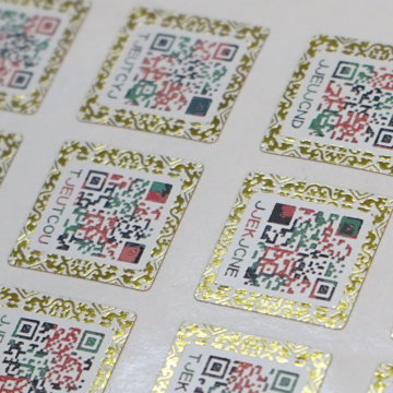 China New invention golden 3d stickers qr code hot stamping roll ...