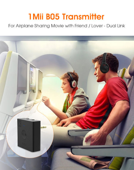 1Mii B05 Wireless Adapter Bluetooth 5.0 Audiocast Airplane Transmitter ...