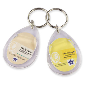 China Plastic Glitter Acrylic Motel Keychain Custom Printing Round ...