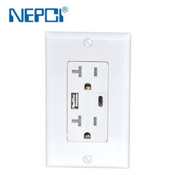 China USB wall socket power outlet Duplex Receptacle XJY-USB-31-A/C-5V ...