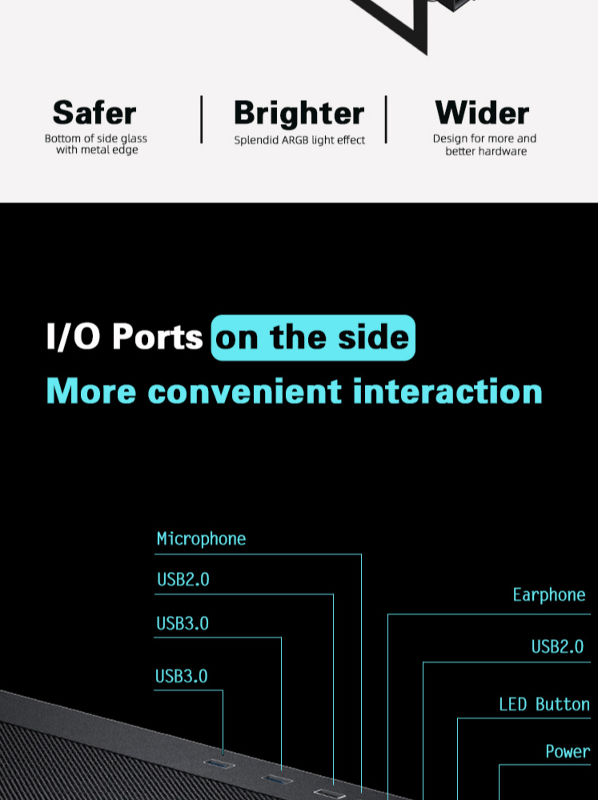 China SAMA 3705 hot selling desktop computer case with metal Mesh ARGB ...