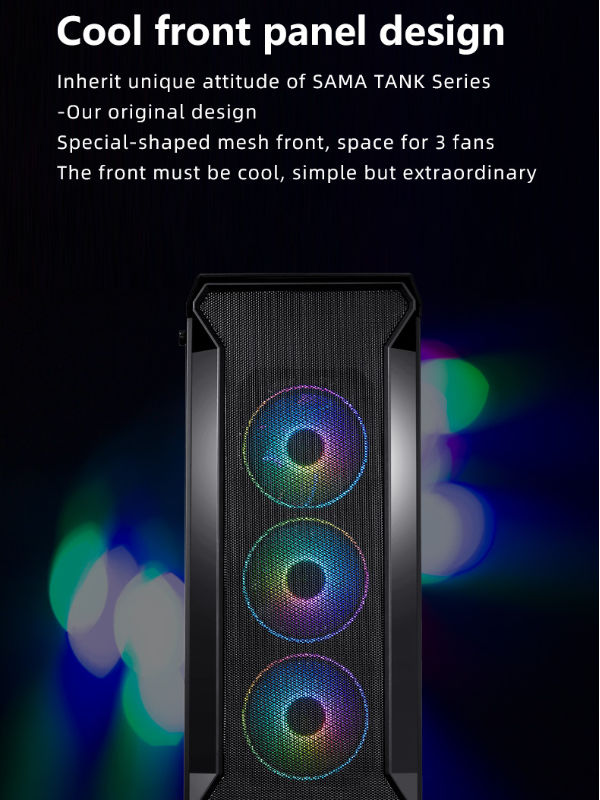 China SAMA Tank3 full mid tower gaming pc case with strong structure ...