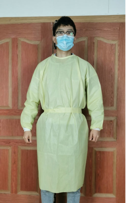 China Yellow Hospital Operating Coat,PP PE Protective Clothing,Medical ...