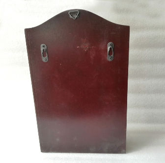 China Rectangle Dark Red Wooden Wall Hanging Keys Box With 6 Hangers ...
