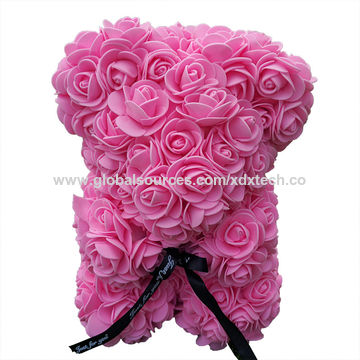 China Valentine Gift Artificial rose bear Christmas Gift Plastic Flower ...