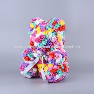 China Valentine Gift Artificial rose bear Christmas Gift Plastic Flower ...