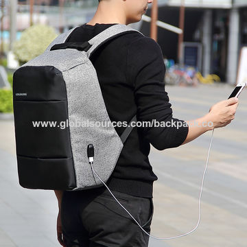 China Anti Theft Hidden Zipper Trendy Business Backpack with USB Charge ...