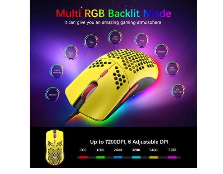 China RGB Programmable Optical Gaming Mouse 7200DPI , USB2.0 / MCU ...