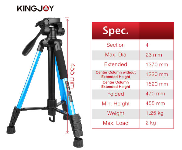 China KINGJOY brand label VT-880 small livestreaming video tripod ...