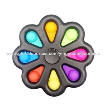 China Colorful simple fidget spinner toys 8 bubbles push pop hand ...