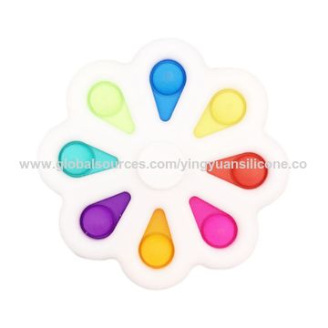 China Colorful simple fidget spinner toys 8 bubbles push pop hand ...