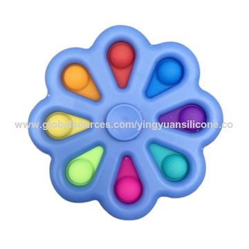 China Colorful simple fidget spinner toys 8 bubbles push pop hand ...