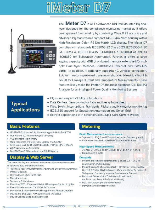 China CET iMeter D7 Advanced Smart Wireless 4G Color IPS Dot-Matrix LCD ...
