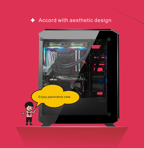 China SAMA 3903 high-end gaming computer case pc cabinet with tempered ...