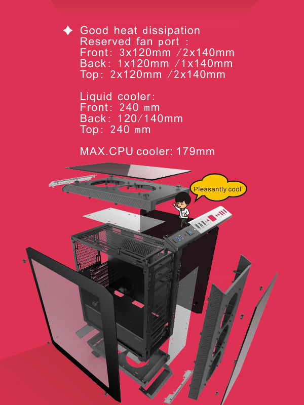 China SAMA 3903 high-end gaming computer case pc cabinet with tempered ...