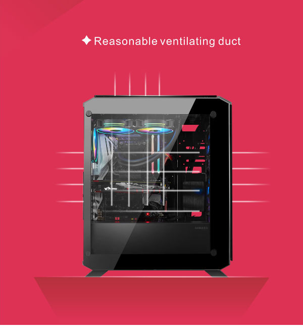 China SAMA 3903 high-end gaming computer case pc cabinet with tempered ...