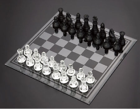 LANGGE 10'' Glass chess game set chess & checkers, chess set glass ...