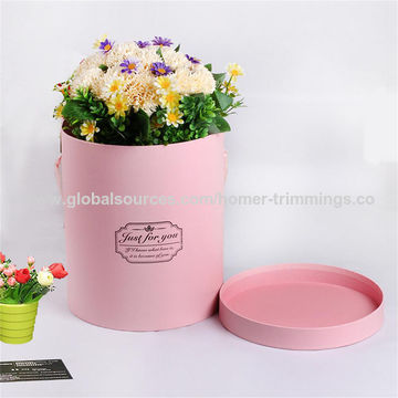 China Paper flower box round cardboard flower box for rose flower ...