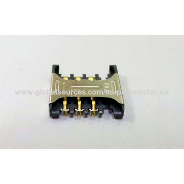 China 6 PIN WITH METAL BRIDGE Micro SIM card connectors for gps ,mobile ...
