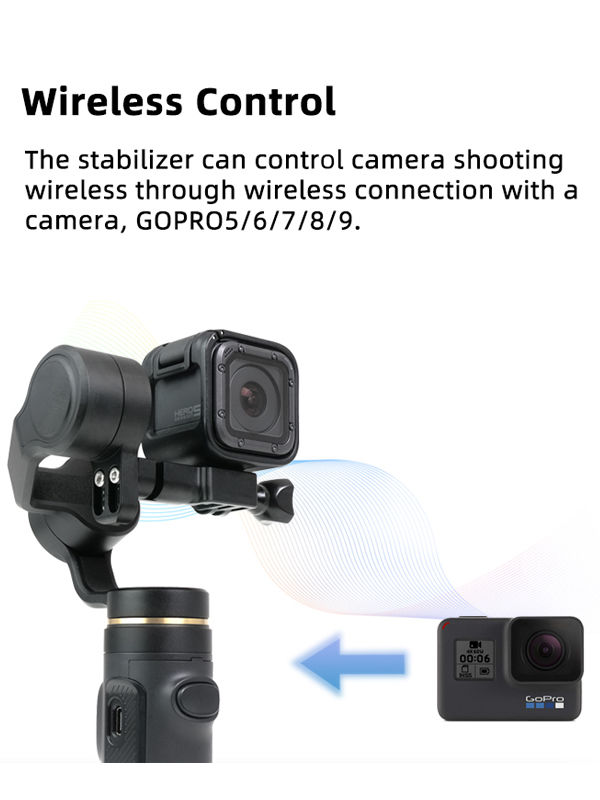 Handheld 3-Axis Action Camera Gimbal Stabilizer Anti-Shake Wireless ...