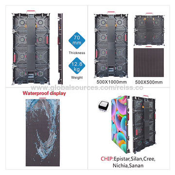 China Outdoor 500X1000mm rental movie screen and projector led display ...