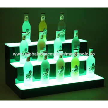 China Acrylic Liquid water Bottle Display Stand With Colorful Led Light ...