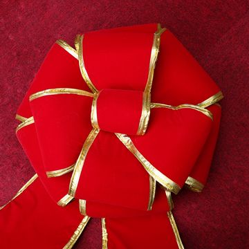 China Round Red Muti Loop Velvet Bow on Global Sources,Anti UV Coated ...
