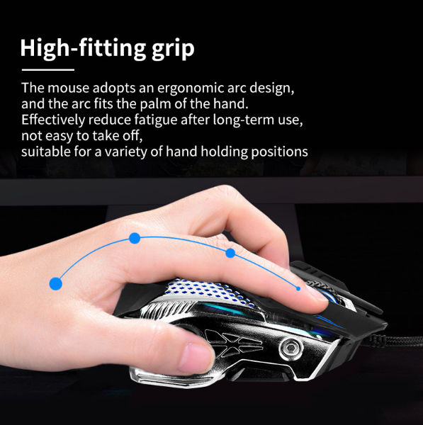 China 2.4G Gaming Mouse Optical Mouse Metal Mouse with 8 Keys LED Light ...