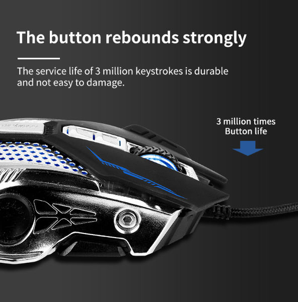 China 2.4G Gaming Mouse Optical Mouse Metal Mouse with 8 Keys LED Light ...