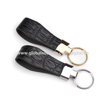 China Promotional Custom Embossed Logo Metal Pu Leather Keyrings ...