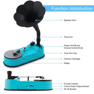 China Classic Mini Gramophone Turntable Record Player with Horn Speaker ...
