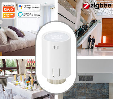 China Zigbee Smart Temperature control valve Tuya TRV Voice Control work with Alexa Google ...