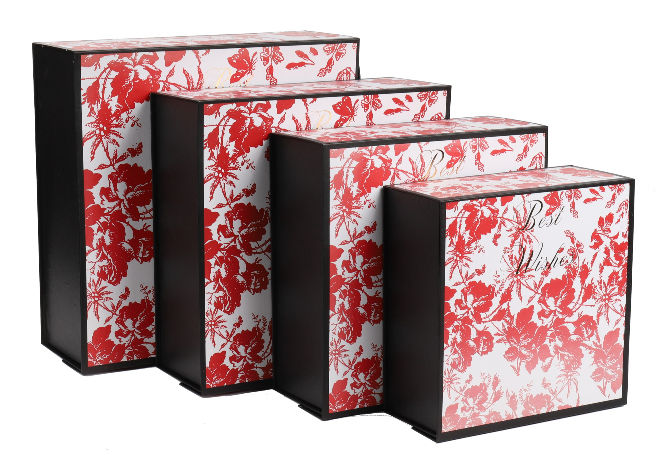 China Posy box with maple leaf pattern, flower decoration box with lid ...
