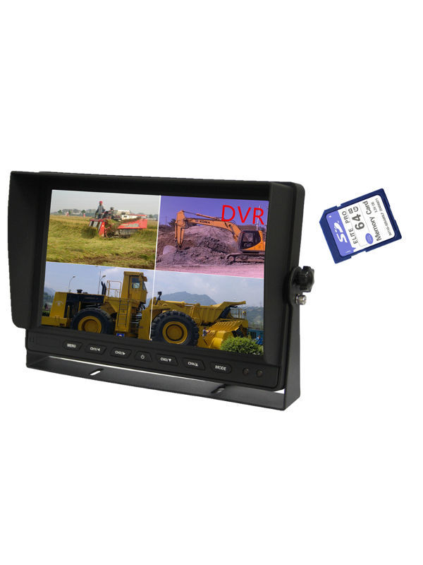 China 10.1" car rearview monitor with Quad Images& Built-in DVR for ...