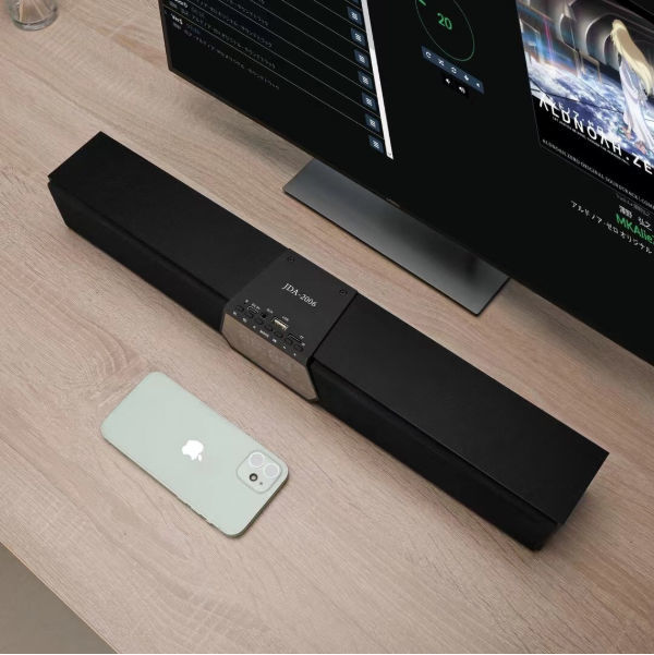 China 2021 Newly Desktop Wooden Sound bar With Mirror LED Display ...