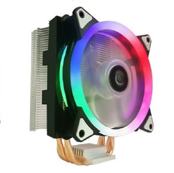 RGB & ARGB CPU cooler fan with copper heatpipe universal for LGA775 ...