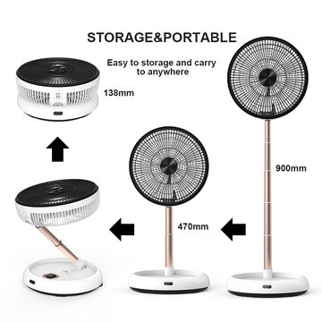 China 12v dc big rechargeable batteries telescopic stand fan remote ...