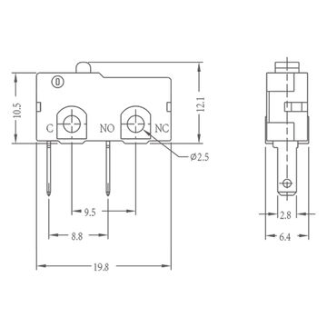 China Micro Switch with 250V AC 0.3-5A Rating, 1,000,000 Cycles ...