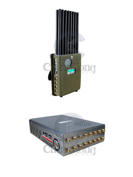 China 18 Bands Power GPS WIFI Jammer with LCD Display And Nylon Cover Signal Blocking Up To 25m ...
