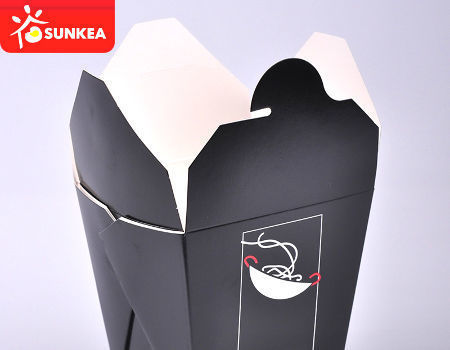 Kraft food pails,Custom 26 oz paper square food pail noodle box design ...