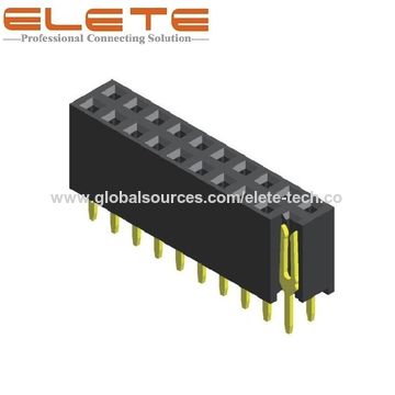 China 1.27mm*2.54mm Right Angle Through hole Box header connector on ...