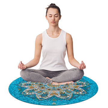 China Round Yoga Mat 140 cm Digital Printed Non Slip Thick Suede Rubber ...