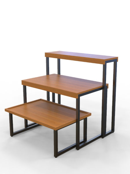 China Mall clothing store island table display stand high and low ...