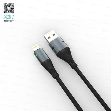 China 1m nylon braid led charging cable usb 2.0 to ios cable with ...