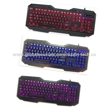 China Gaming keyboard 3 color/mix color backlight on Global Sources ...